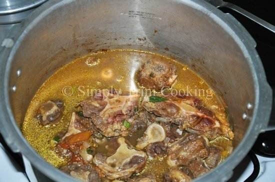 Stew Oxtail and Melongene (Eggplant)